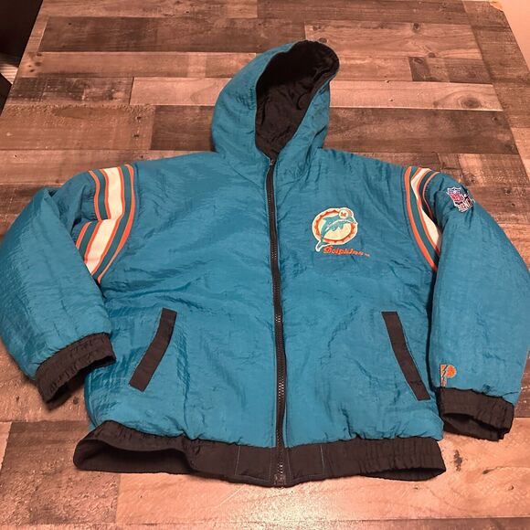 Vintage Pro Player Miami Dolphins Reversible puffer Youth Jacket XL 18-20